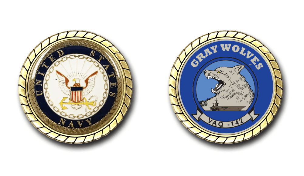 VAQ-142 Gray Wolves Us Navy Squadron Challenge Coin - US Navy Squadron ...