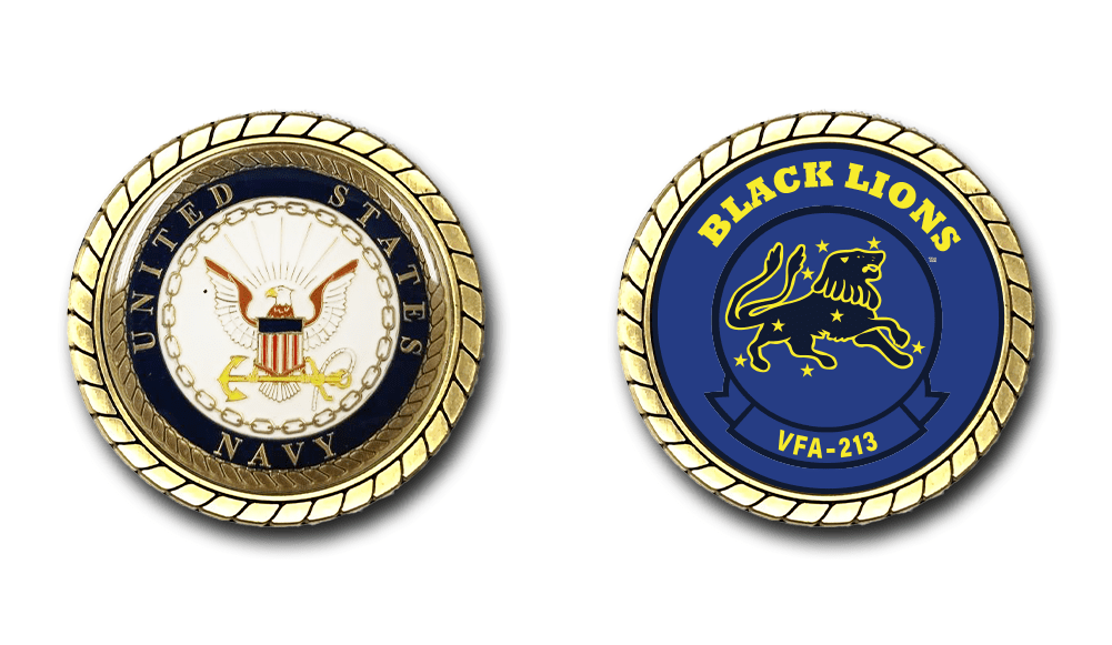 VFA-213 Black Lions Us Navy Squadron Challenge Coin - US Navy Squadron ...