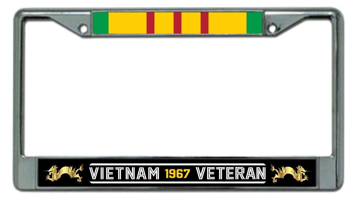 Vietnam Veteran 1967 License Plate Frame - New Vietnam Year License ...