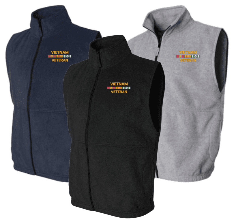 Vietnam Veteran Full-Zip Fleece Vest - Vietnam Veteran Jackets and ...