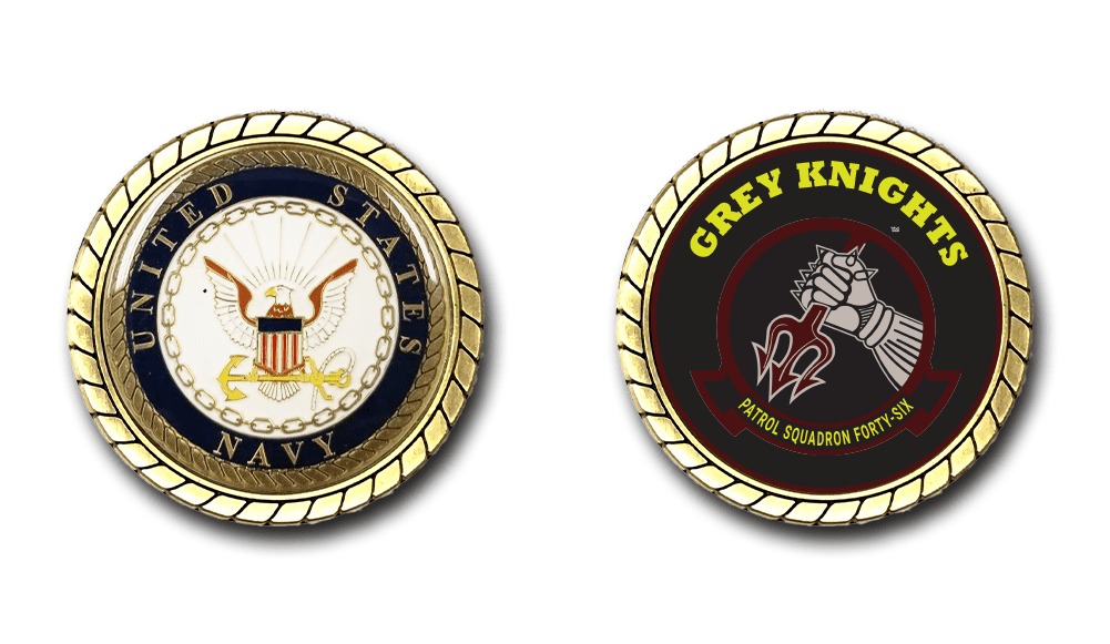 VP-46 Grey Knights Us Navy Squadron Challenge Coin - US Navy Squadron ...