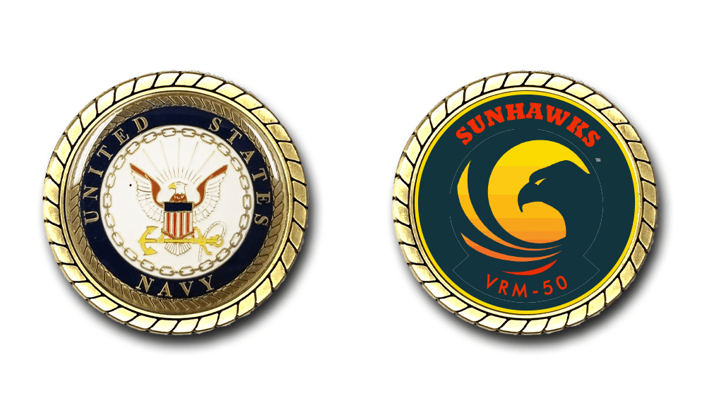 VRM-50 Sunhawks Us Navy Squadron Challenge Coin - US Navy Squadron ...