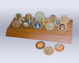 Walnut Challenge Coin Display - Challenge Coins - PriorService.com