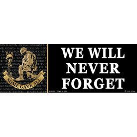 We'll Never Forget Bumper Sticker - Military Bumper Stickers ...