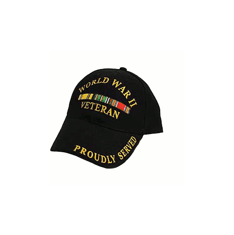 World War II Veteran Proudly Served Embroidered Cap - WWII Veteran Caps ...