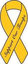 Yellow Ribbon/Support Our Troops Auto Magnet - Shop for Support Our ...