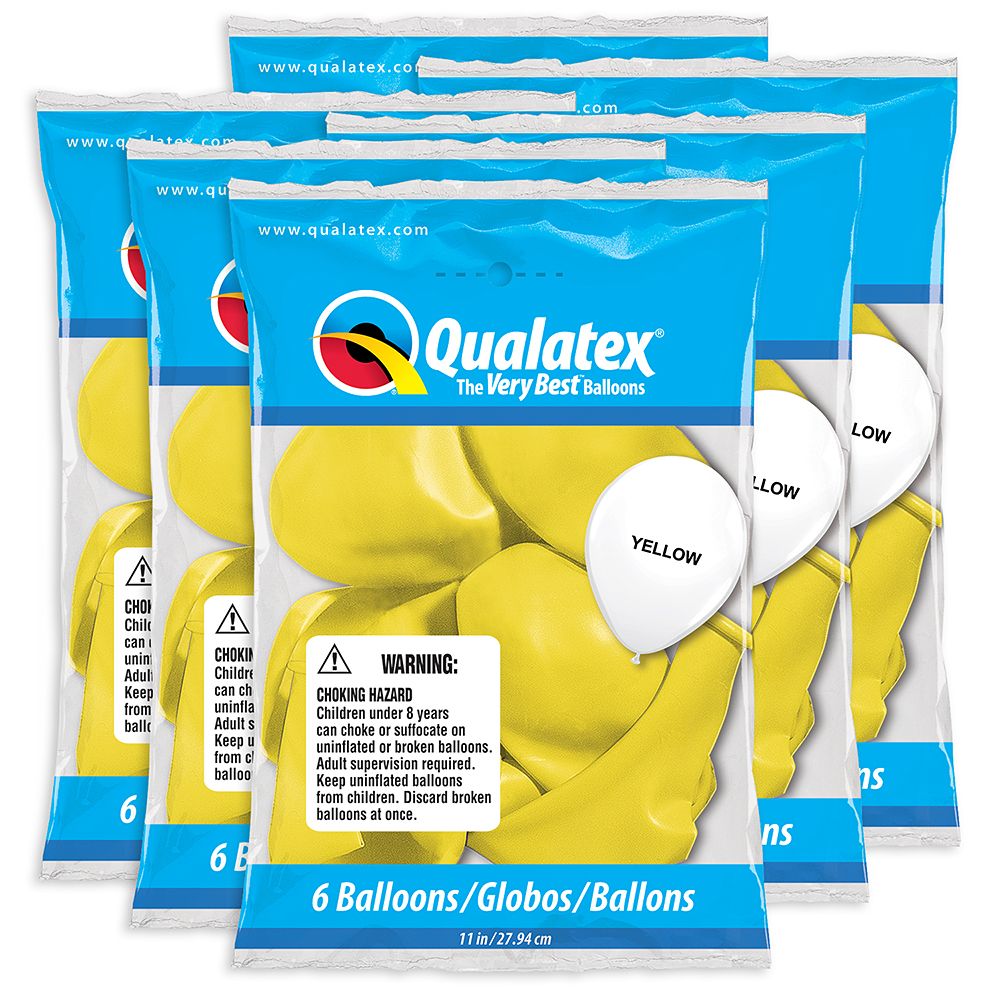 11" Yellow Latex Balloons - Solid Colors