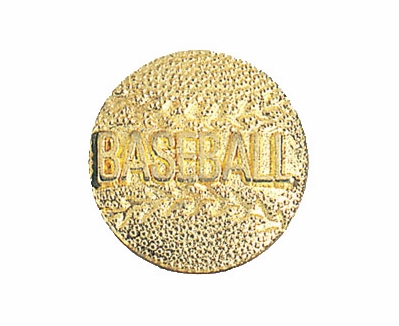 Gold Baseball Chenille Varsity Pins - Softball & Baseball Jewelry, etc.
