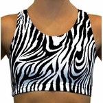 White & Black Tiger / Zebra Stripe Wild Pattern Athletic Spandex Sports ...