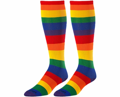Bright Colorful Rainbow Stripe Twin-City Brand KraziSox Knee High ...