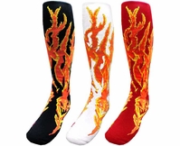 Burning Fire & Flames Knee High Athletic Socks available in 5 Sock ...