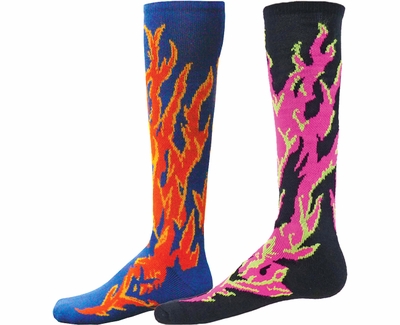 Burning Fire & Flames Knee High Athletic Socks available in 5 Sock ...
