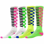 Colorful Grids & Squares Knee High Performance Socks - CLEARANCE Socks