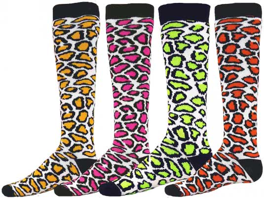 Leopard / Cheetah Spotted Knee High Athletic Socks in Choice of 4 Wild ...