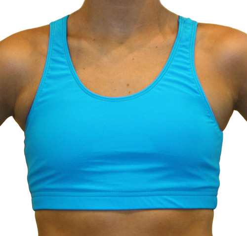 Bright Neon Turquoise Blue Spandex Athletic Sports Bras - Ladies ...
