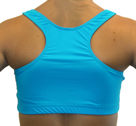 Bright Neon Turquoise Blue Spandex Athletic Sports Bras - Ladies ...