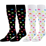 Colorful Neon Stars Twin-City Brand KraziSox Knee High Socks in 2 Color ...