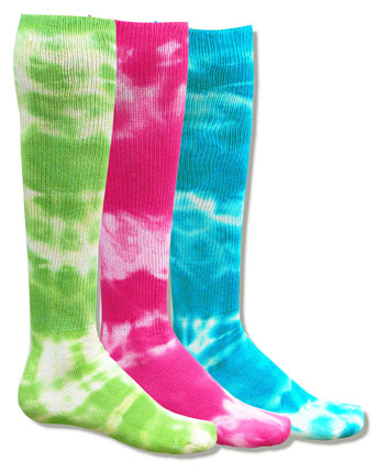 Neon Tie Dye Knee High Tube Socks in 3 Bright Color Choices - Knee High ...