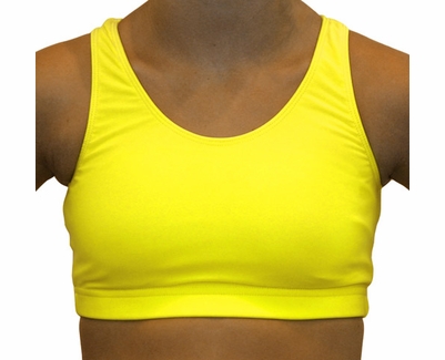 Bright Neon Yellow Spandex Athletic Sports Bra Tops - Ladies Athletic ...