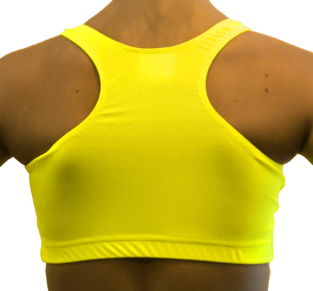 Bright Neon Yellow Spandex Athletic Sports Bra Tops - Ladies Athletic ...