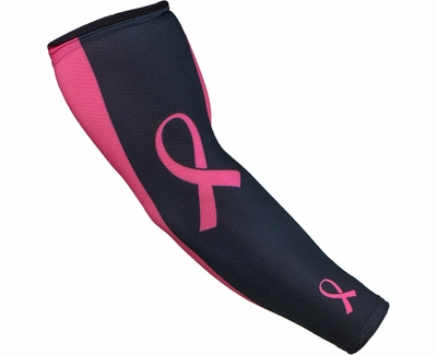 Athletic Pink Ribbon Breast Cancer Awareness Arm Sleeves - Compression ...