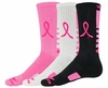 Pink Ribbon Elite Cancer Awareness Red-Lion LEGEND Crew Socks in 3 ...
