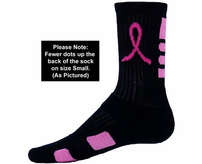 Pink Ribbon Elite Cancer Awareness Red-Lion LEGEND Crew Socks in 3 ...