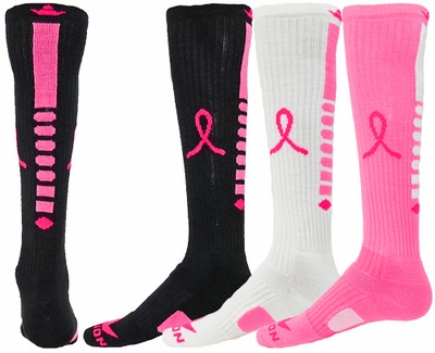 Pink Ribbon Breast Cancer Awareness Red-Lion PEGASUS Knee High Socks in ...
