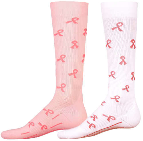 Pink Ribbon Breast Cancer Awareness Athletic Sport Knee High ...