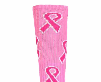 Breast Cancer Awareness Pink Ribbons Red-Lion Knee High Athletic Socks ...