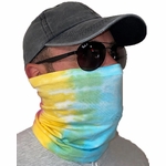 Rainbow Tie Dye Soft Cotton Neck Gaiter / Face Covering w/ Choice of 10 ...