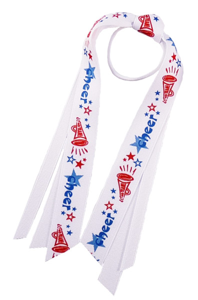 Red & Blue Cheer Logo Elastic Ponytail Ribbon Hair Scrunchies - Hair ...