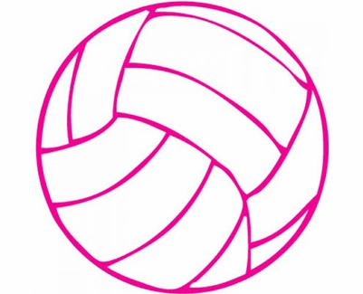 Pink & White Volleyball Vinyl Adhesive Decals 3" Round - Sport Magnets ...