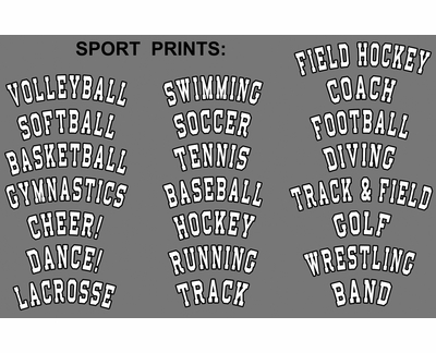 Athletic Sport Printed Long Sleeve Shirts in Choice of 22 Team Sports ...