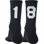 Solid Black Crew Sock with White Team Player Numbers (Sold Individually ...