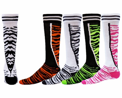 Top Cat Tiger / Zebra Stripe Knee High Athletic Socks in Several Wild ...