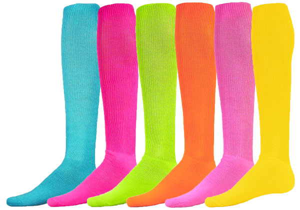 Fluorescent Patriot Athletic Knee High Tube Socks in 6 Bright Color ...