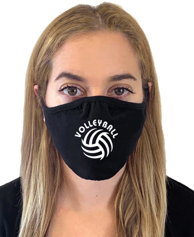 Volleyball & Spiral Ball Printed Face Mask in Choice of Fabric & Ear ...