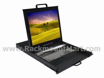 LCD1U19-05 Dual Slide Rail 1U Rackmount 19" Monitor Keyboard Drawer TAA ...