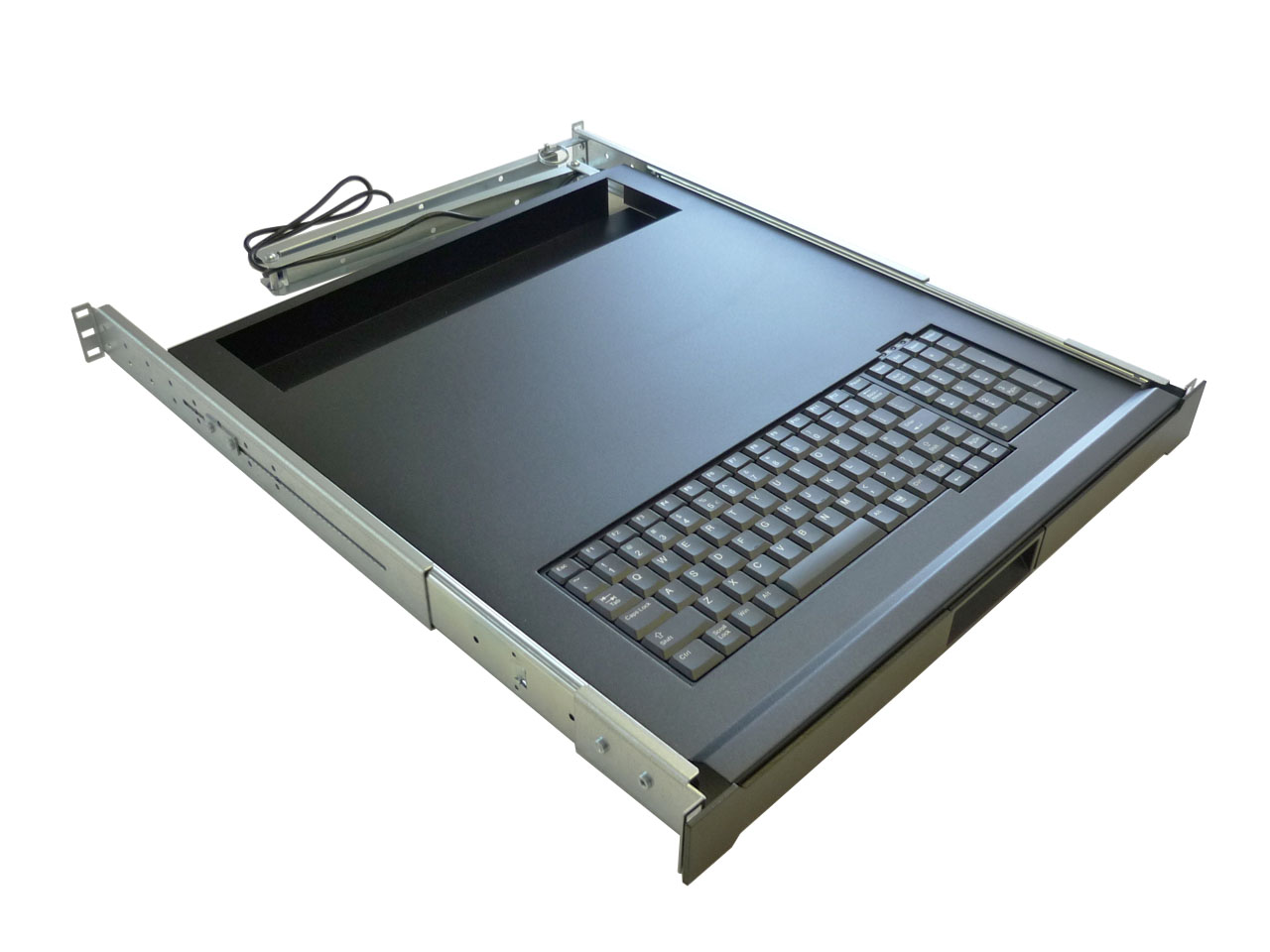 LCDK1066-B-U 1U Rackmount USB Keyboard with Mouse Support and Storage ...