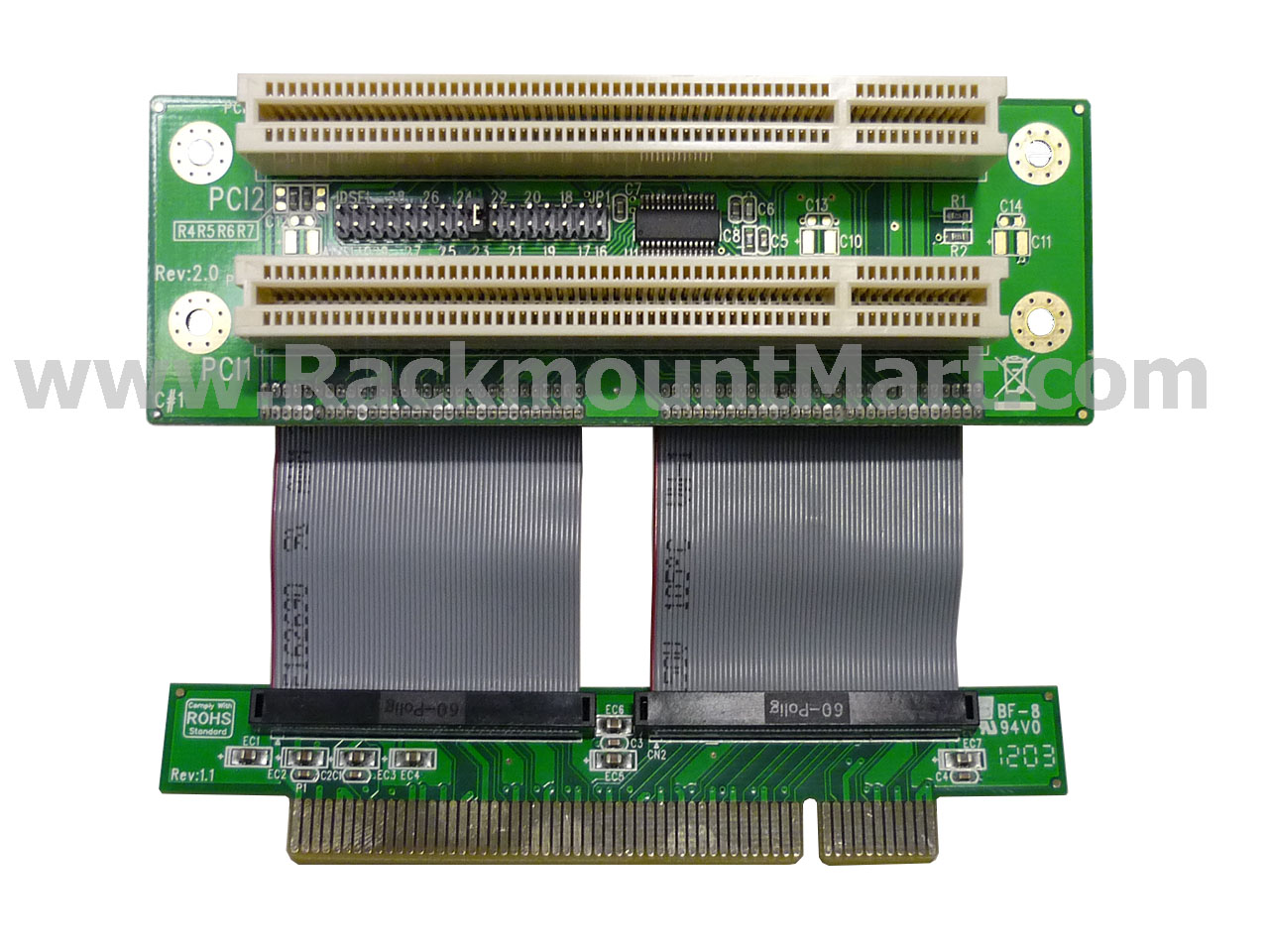R2035 2U 1-slot to 2-slots PCI 32bit/5V w/ 5cm/10cm ribbon cable