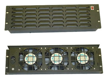 RA4003 Rack Fan - 3 FANS IN A 3U HIGH 19" HOLDER W/FILTER, AIR BLOW OUT ...