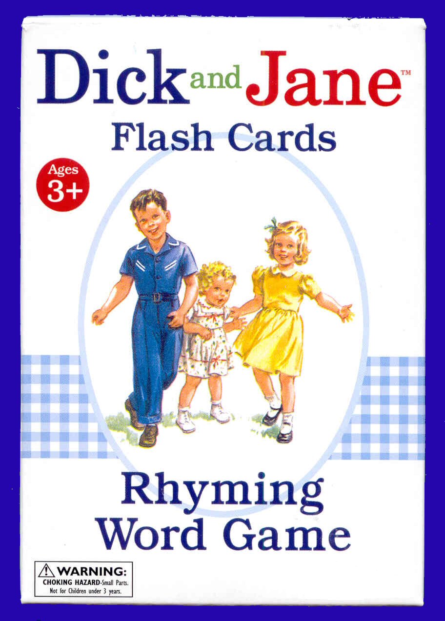 Dick & Jane Flash Cards - Rhyming Word Game