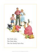 Dick & Jane Lrg Poster / Print - Sally & Jane Tumbling