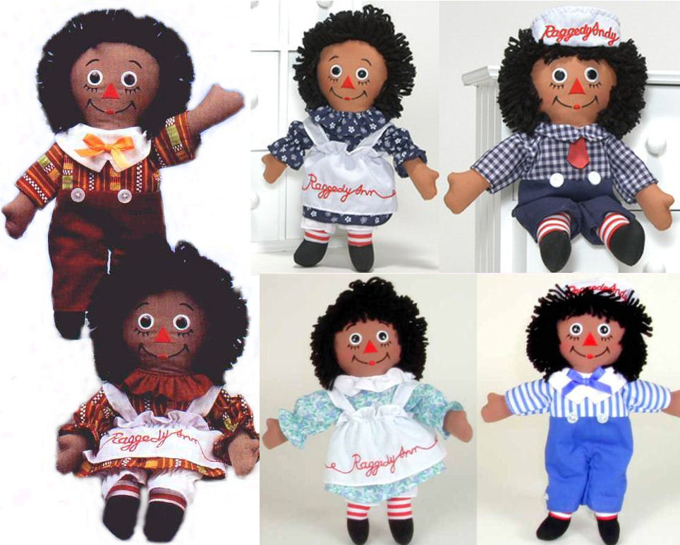Ethnic / Black / African American Raggedy Ann & Andy Dolls
