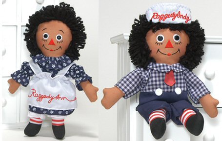 Ethnic / Black Raggedy Ann & Andy 17" Dolls