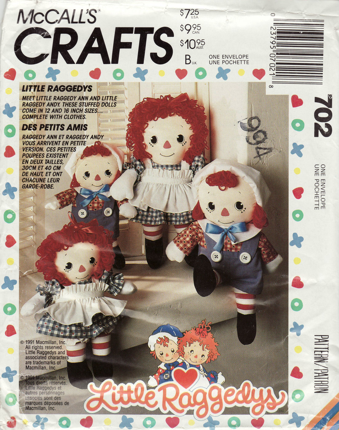 Little Raggedys Little Raggedy Ann & Andy Dolls Pattern - McCall's 5418 ...