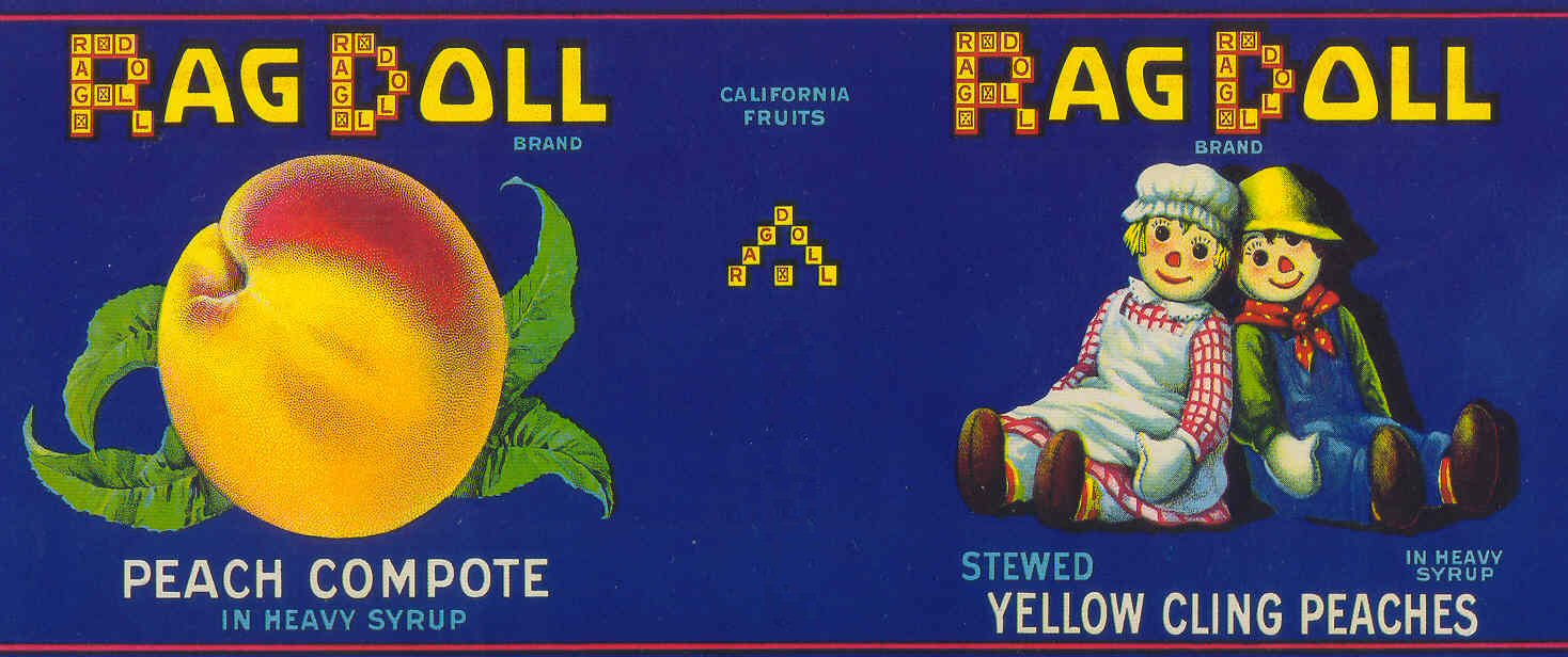 Raggedy Ann & Andy / Rag Doll Peaches Can Label
