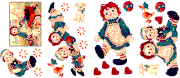Raggedy Ann & Andy Jumbo Stick-Ups / Wall Stickers