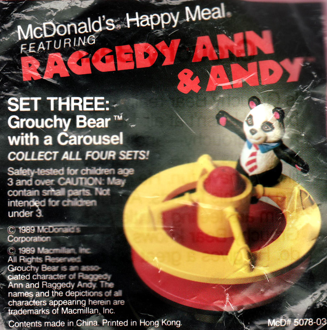 Raggedy Ann & Andy McDonald's Happy Meal Toy - Grouchy Bear on Carousel
